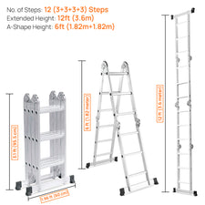 Buy 12 Ft Aluminium Multipurpose Super Ladder | 2-Year Warranty