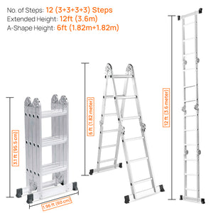 Buy 12 Ft Aluminium Multipurpose Super Ladder | 2-Year Warranty