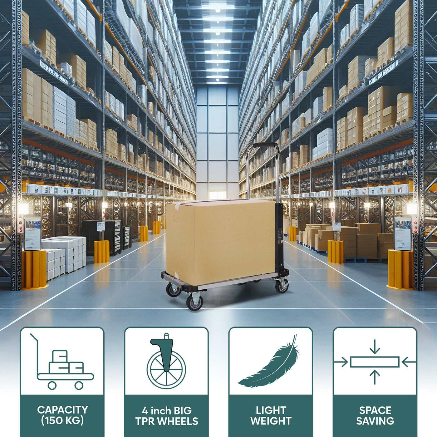 Buy 150 Kg Aluminium Extendable Hand Platform Trolley Online