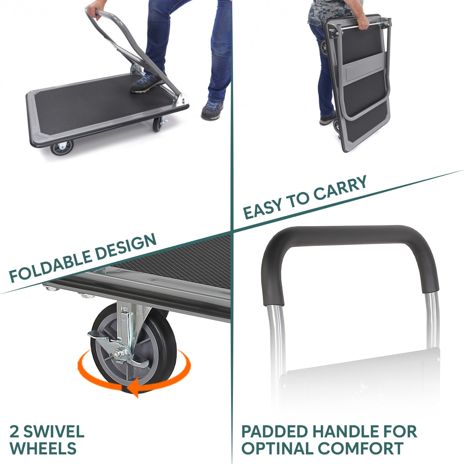 Buy 150 Kg Metal Hand Platform Trolley | Material Handling Trolley