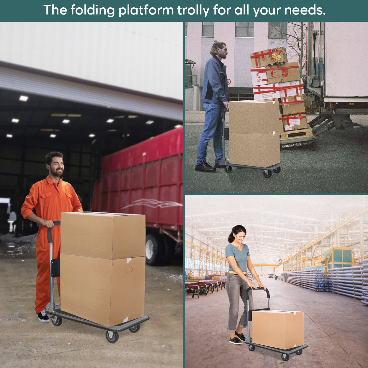 Buy 150 Kg Metal Hand Platform Trolley | Material Handling Trolley
