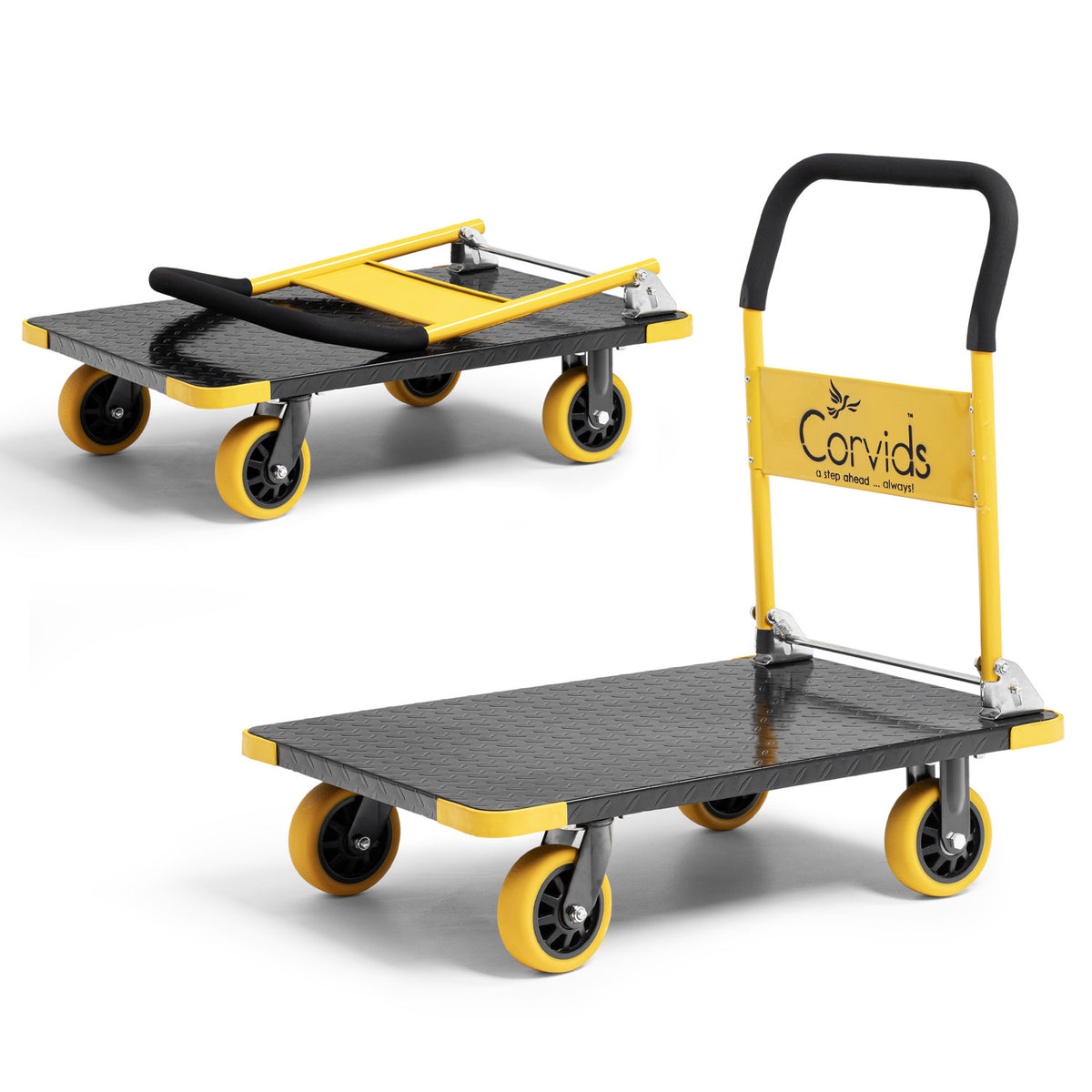 Buy 400 Kg Heavy-Duty Folding Metal Hand Platform Trolley