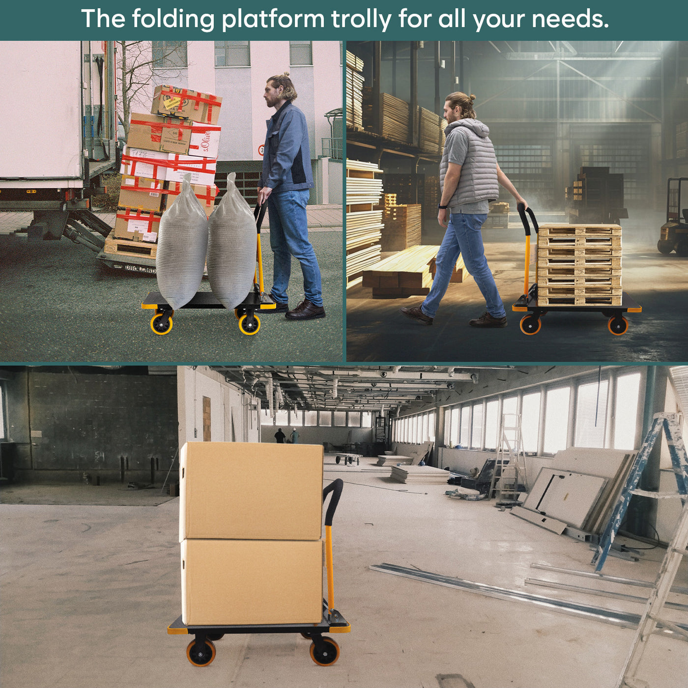 Buy 200 Kg Heavy-Duty Metal Platform Trolley Online