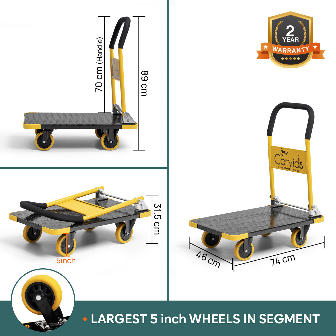 Buy 200 Kg Heavy-Duty Metal Platform Trolley Online