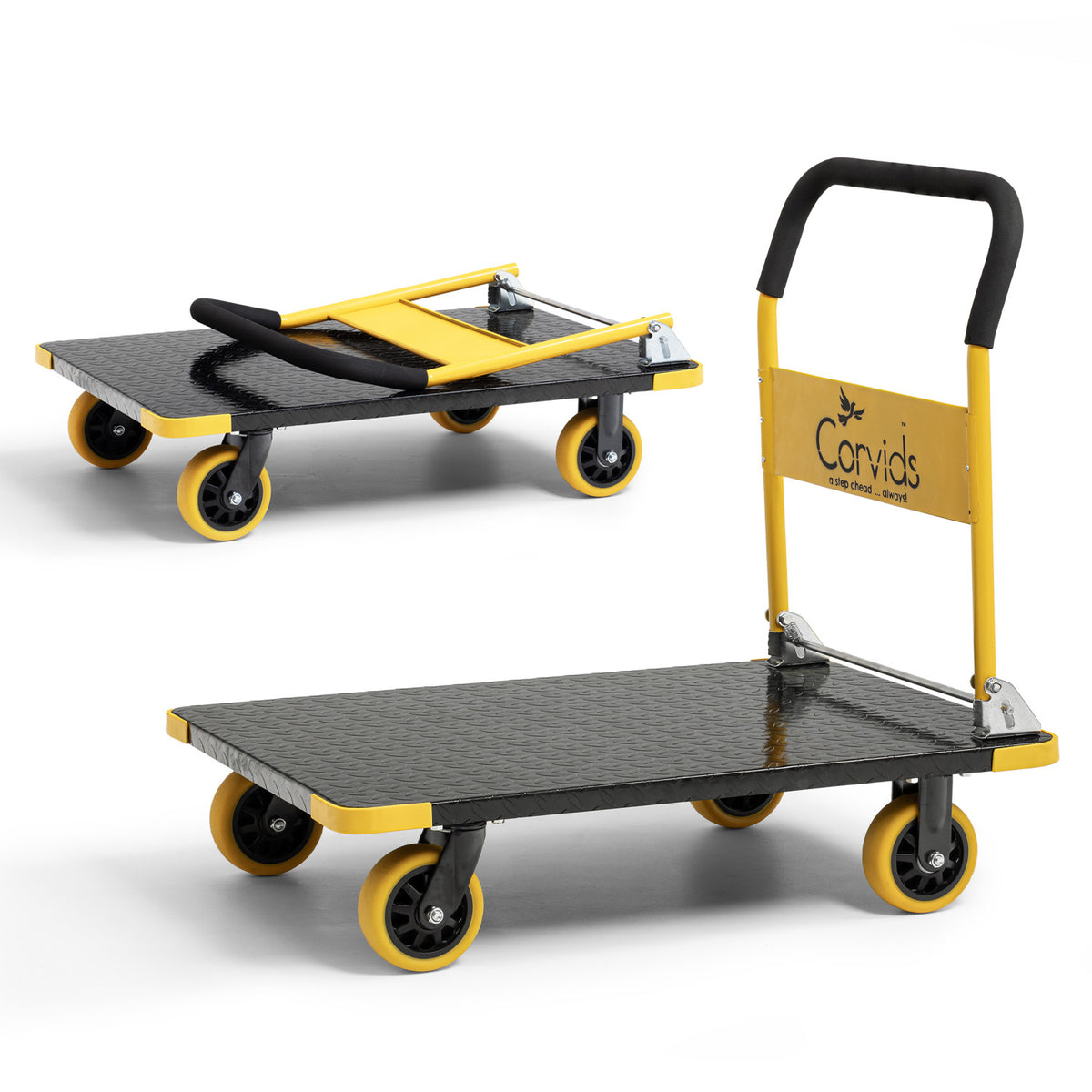 Corvids 600 Kg Heavy-Duty Folding Metal Hand Platform Trolley