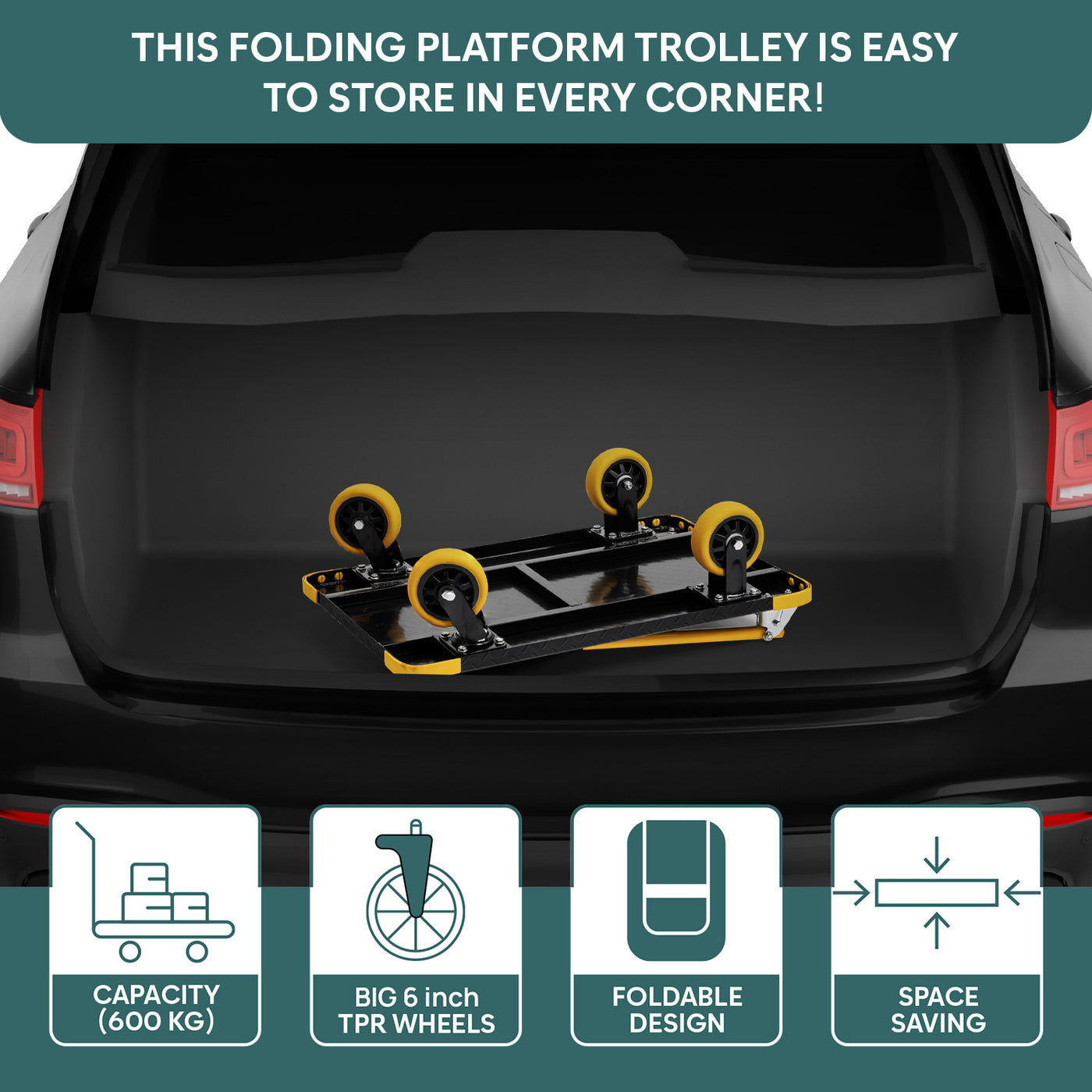 Corvids 600 Kg Heavy-Duty Folding Metal Hand Platform Trolley