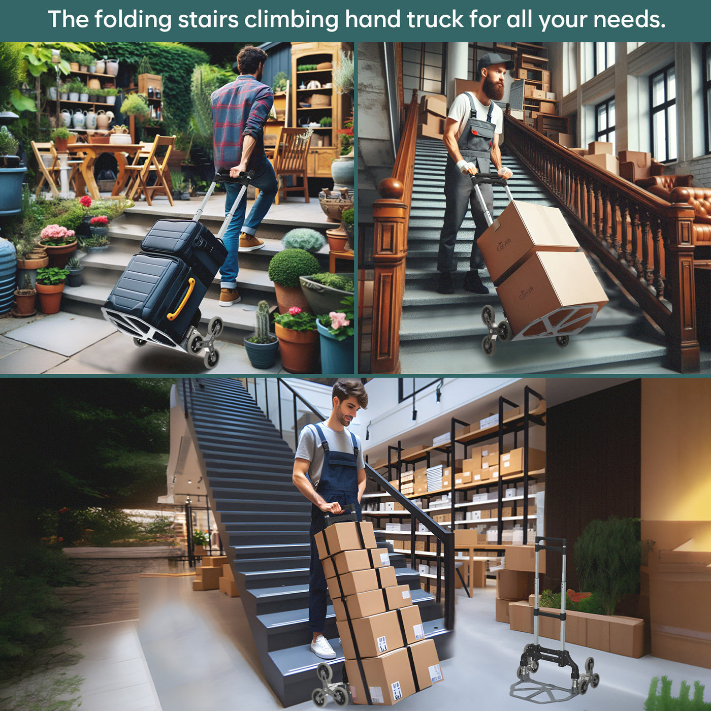 Corvids 75 Kg Stairs Climbing Aluminium Hand Truck | 2-Year Warranty