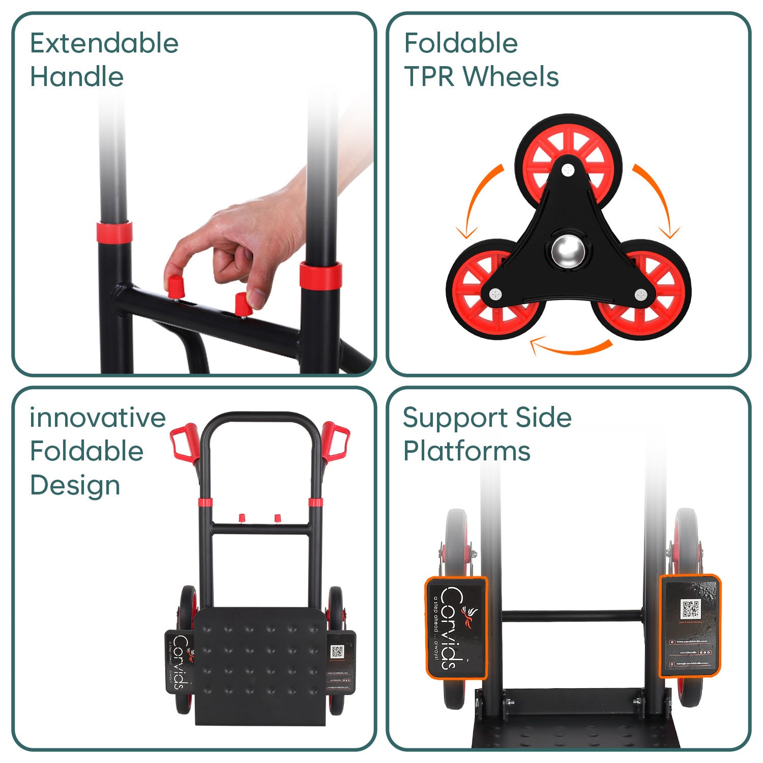 Buy 150 Kg Stairs Climbing Steel Hand Truck Online | 2-Year Warranty