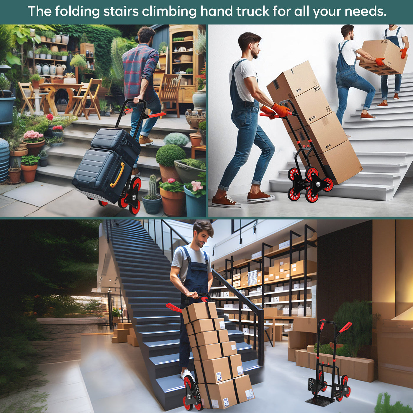 Buy 150 Kg Stairs Climbing Steel Hand Truck Online | 2-Year Warranty