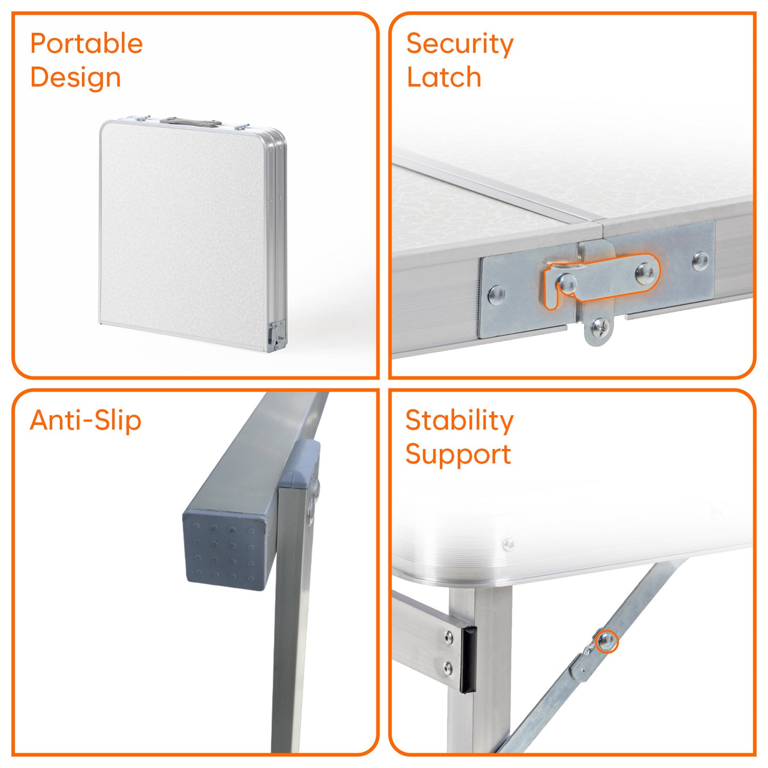 Buy Corvids 4 feet Multipurpose Folding Table with 4 Aluminium Chairs