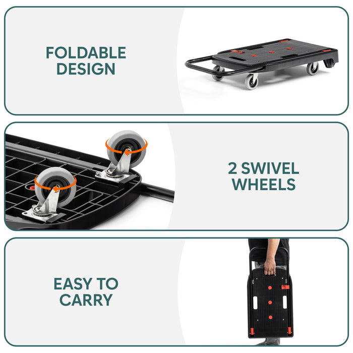 Buy 150 Kg Plastic Extendable Hand Platform Trolley Online | Corvids India