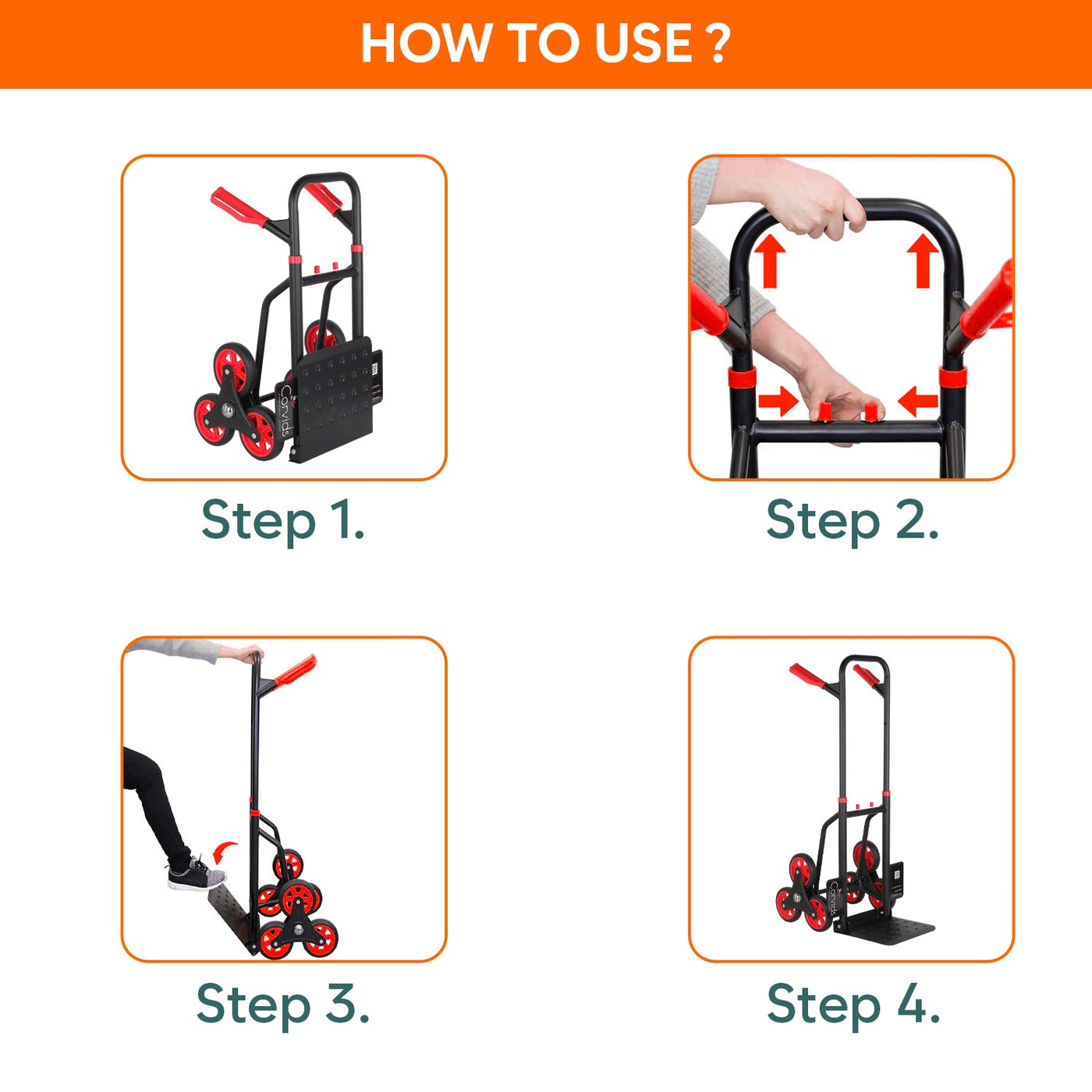 Buy 150 Kg Stairs Climbing Steel Hand Truck Online | 2-Year Warranty ...